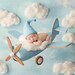 Newborn Plane Digital Backdrop, Baby Boy Aeroplane Background, Newborn ...