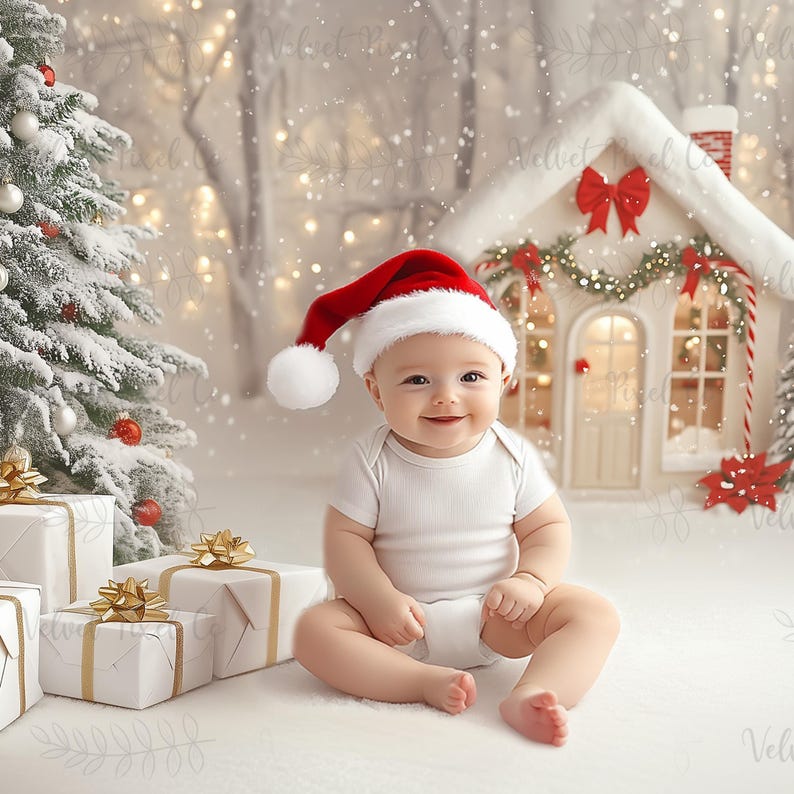 Digital Christmas Backdrop, Winter Wonderland Christmas Background ...