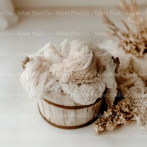 Digital Newborn Backdrop, Digital Backgrounds, Wooden Vintage Bucket ...