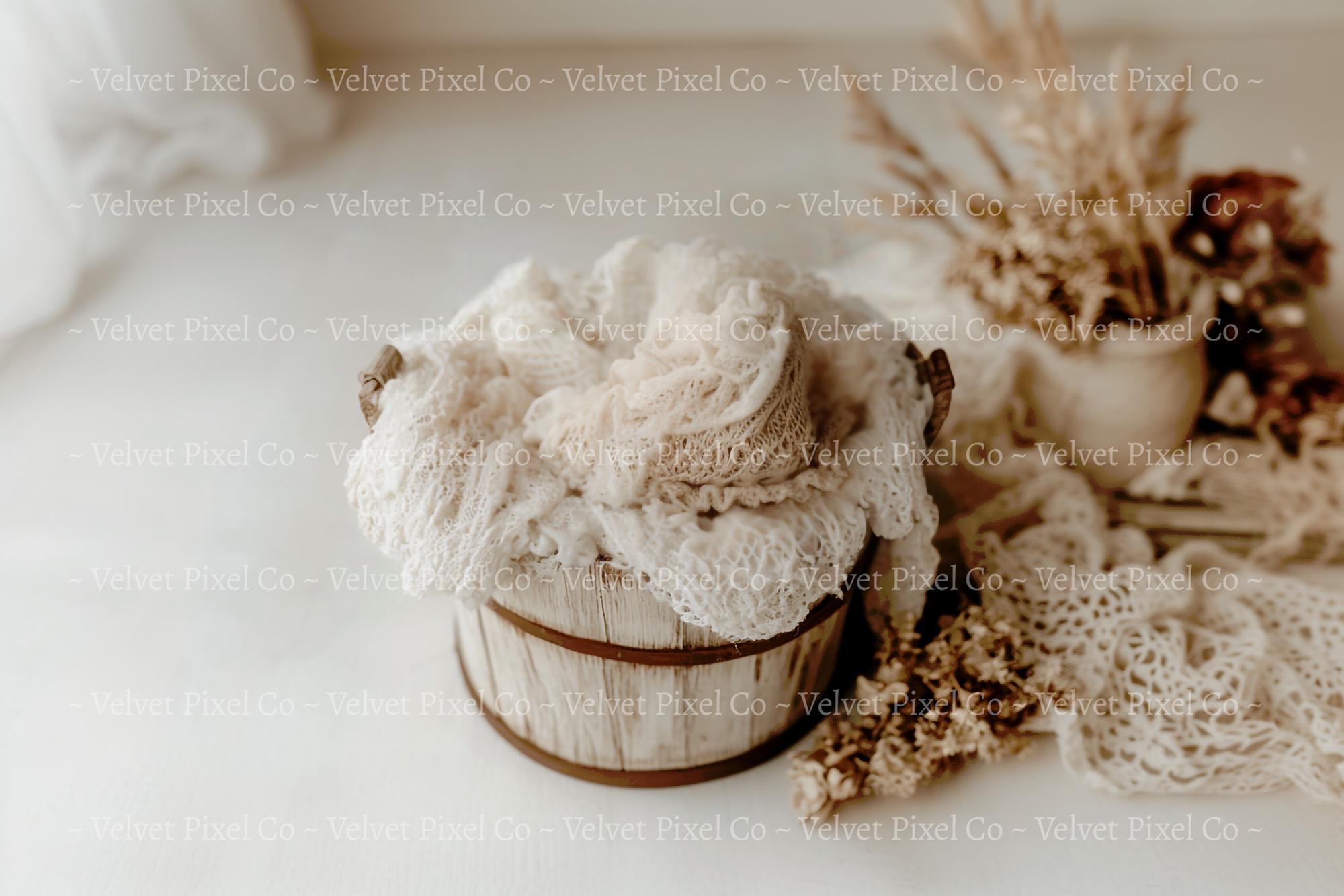 Digital Newborn Backdrop, Digital Backgrounds, Wooden Vintage Bucket ...
