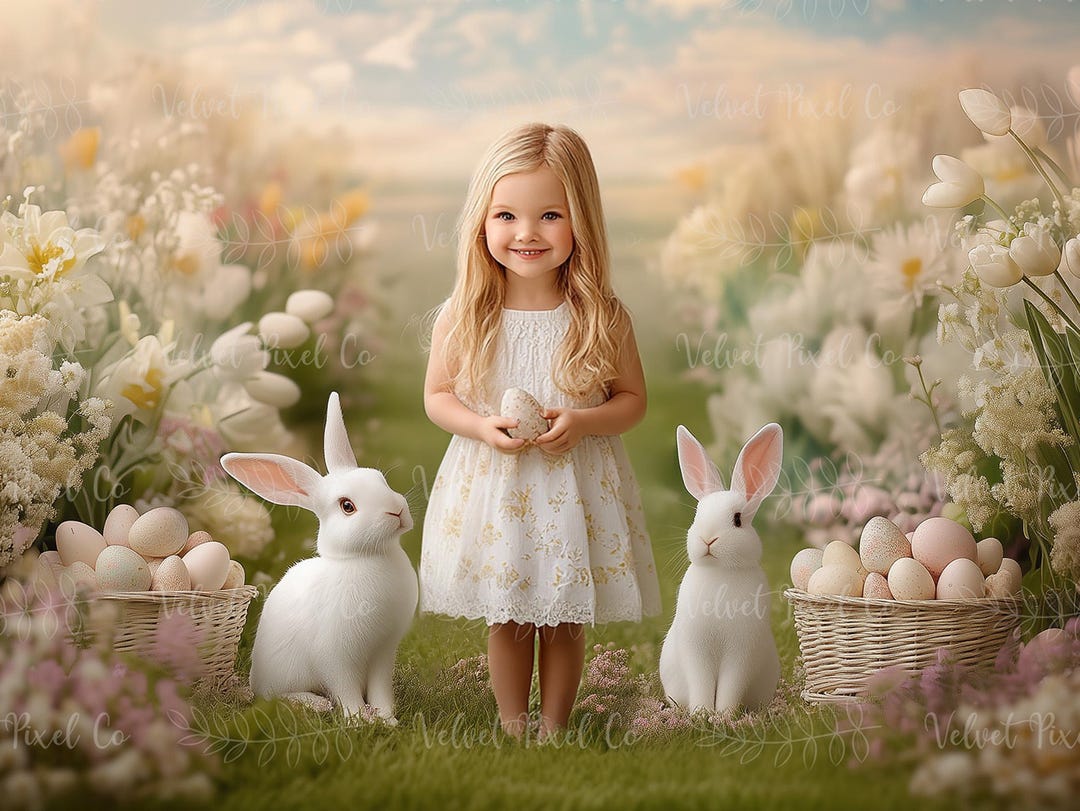 Easter Digital Backdrop, Digital Photography Background, Spring Bunny ...