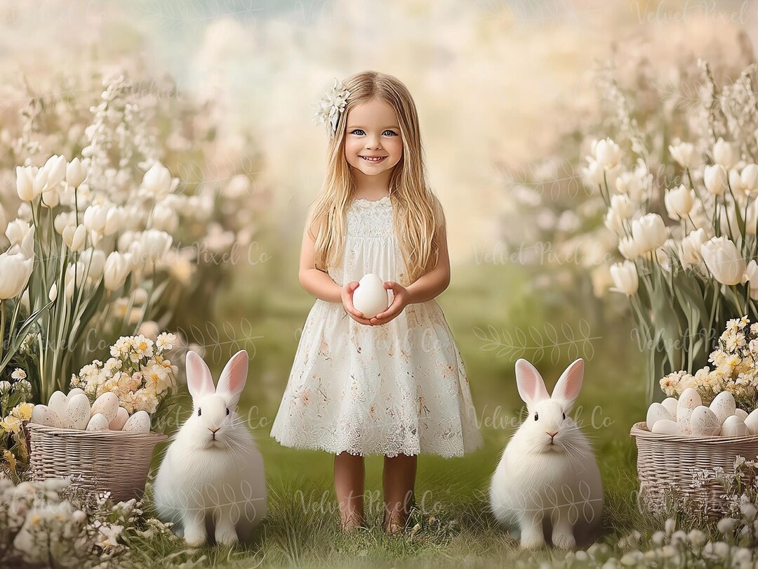 Easter Digital Backdrop, Digital Photography Background, Spring Bunny ...