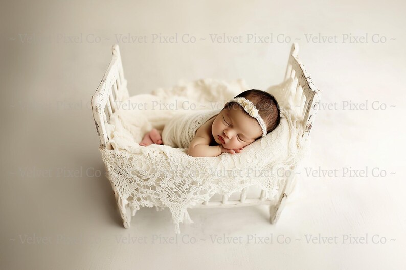 Digital Newborn Backdrop Bundle, White Vintage Bed Bundle, Newborn ...