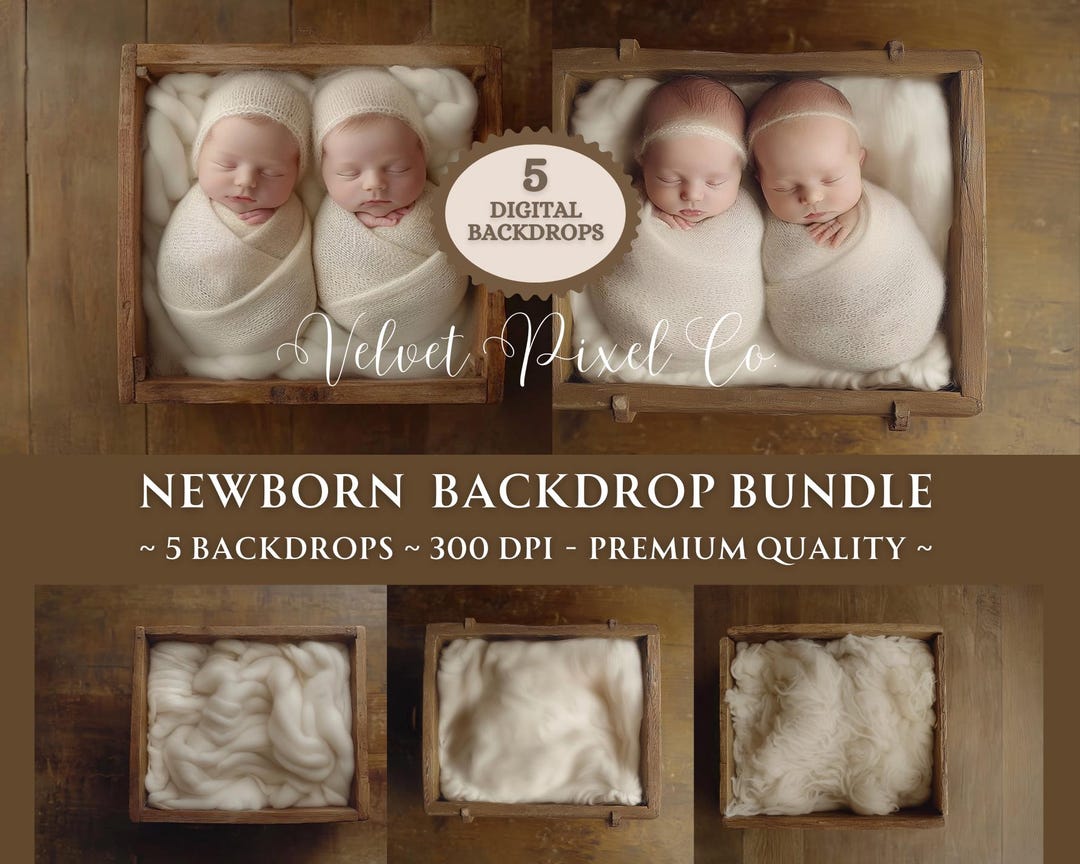 Digital Backdrop Bundle, Newborn Background, Wooden Box Twins Newborn ...