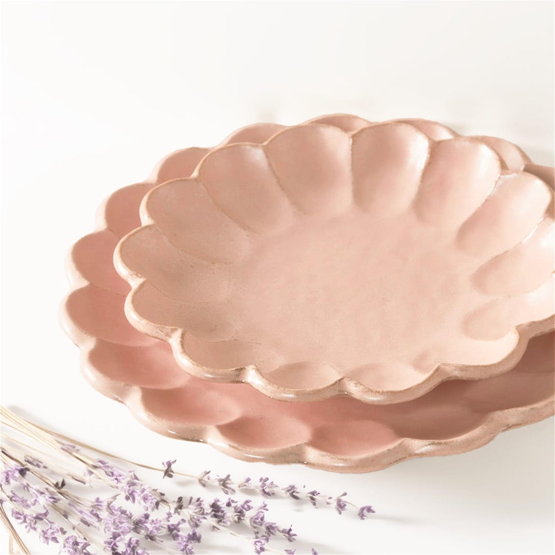 Rinka Handmade Plate - Pink Flower Design, Made in Japan by Kaneko ...