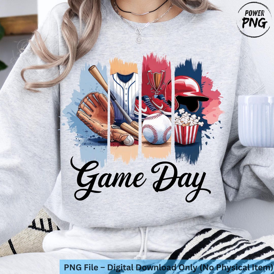 Game Day Baseball PNG, Baseball Sublimation, Brushstroke Baseball ...