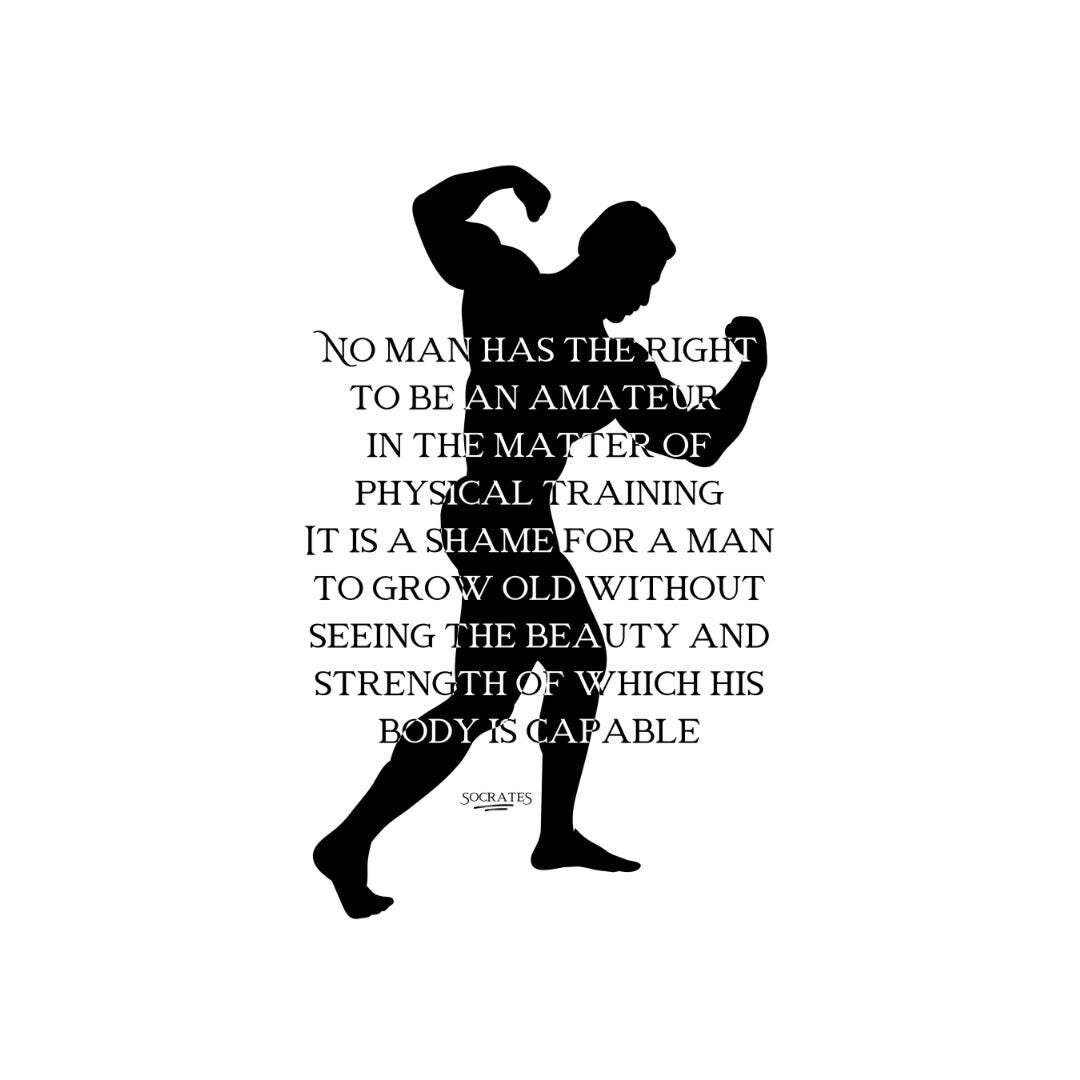 Socrates Physical Training Quote Poster | Fitness Motivation Wall Art ...
