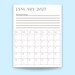 2025 Minimalist Printable Calendar - Portrait Layout Monthly Focus ...