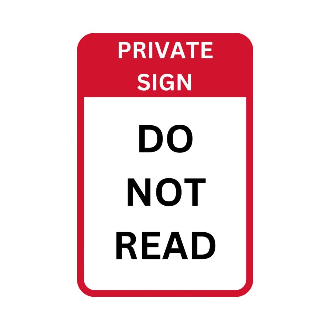 Private Sign: Do Not Read Funny Wall Art Printable Sarcastic Office ...