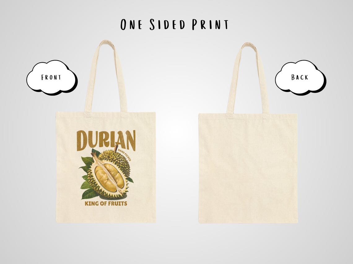 Durian Fruit Tote Bag | Funny Stinky King Grocery & Durian Farmers ...