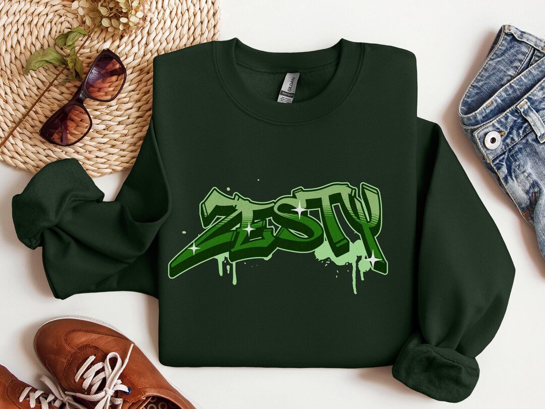 Zesty Street-art Aesthetic Sweatshirt, Graffiti Style Crewneck, Lemon ...