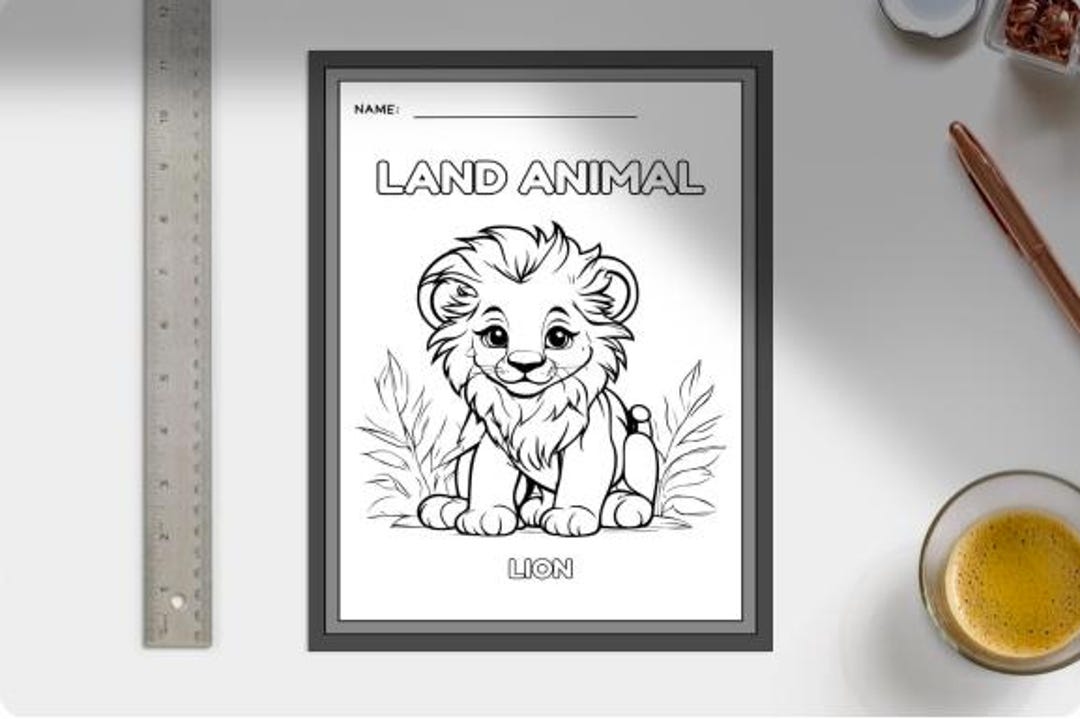 Land Animals Coloring Pages Activity Worksheet - Etsy