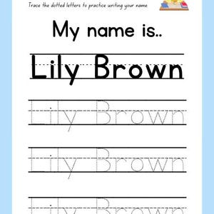Name Tracing Practice - Etsy