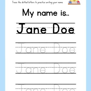 Name Tracing Practice - Etsy