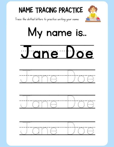 Name Tracing Practice - Etsy