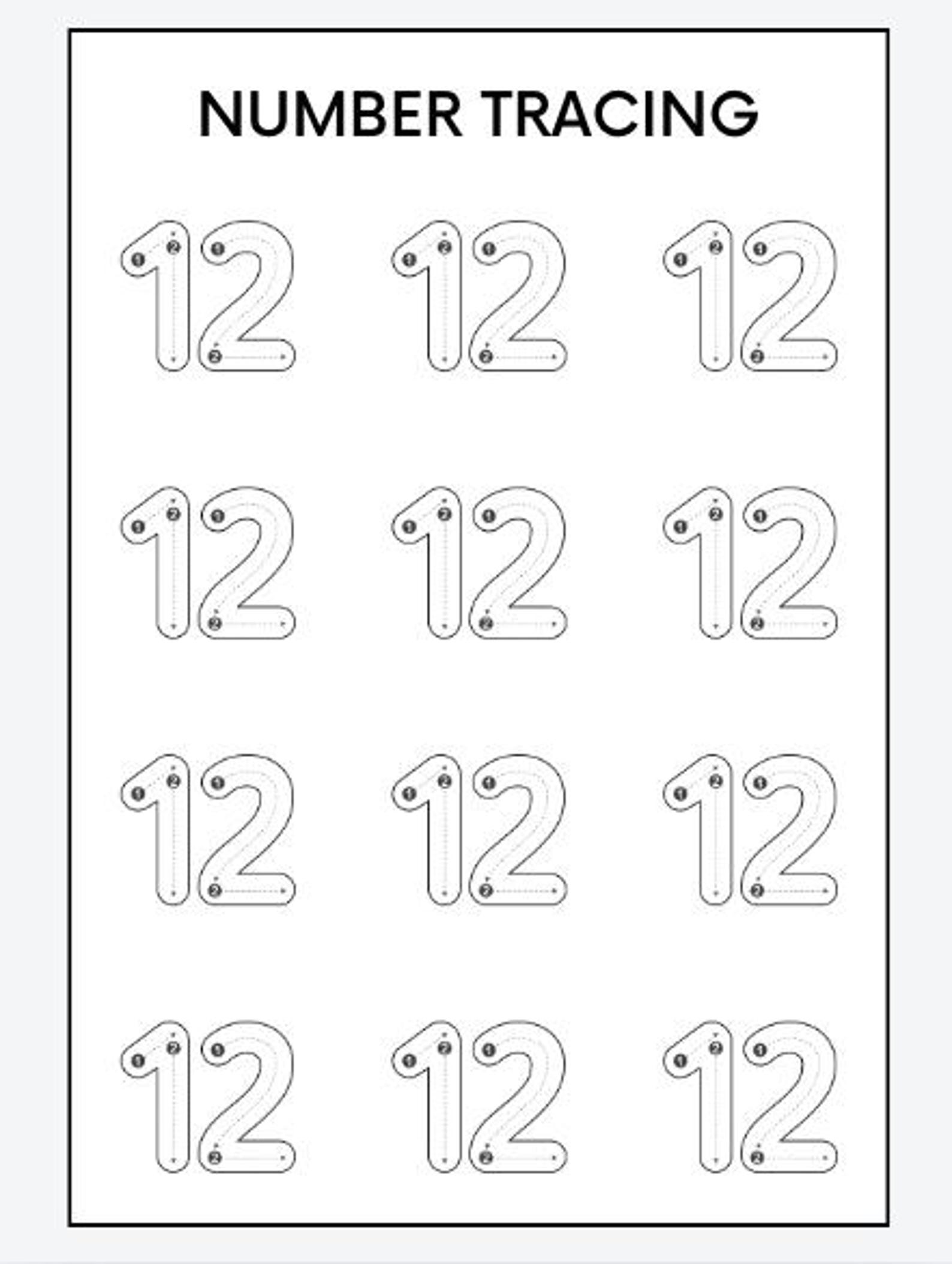 Tracing Numbers 11-20 - Etsy