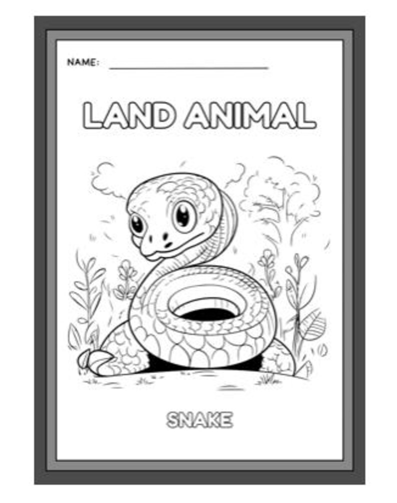 Land Animals Coloring Pages Activity Worksheet - Etsy