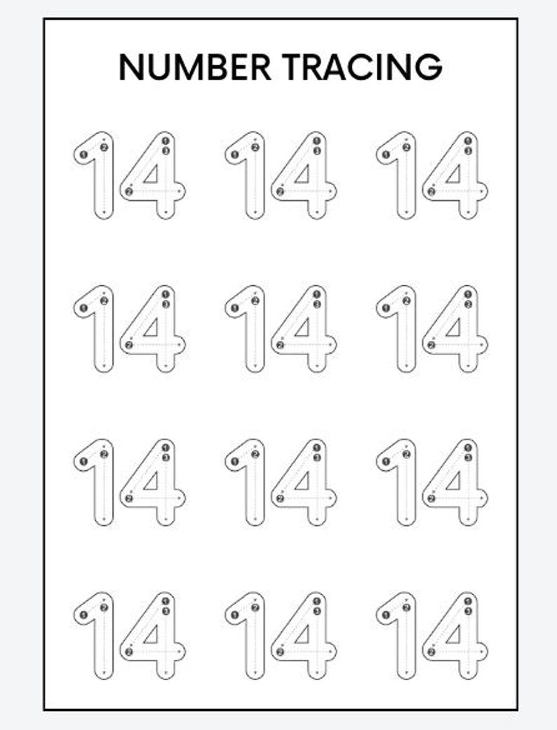 Tracing Numbers 11-20 - Etsy