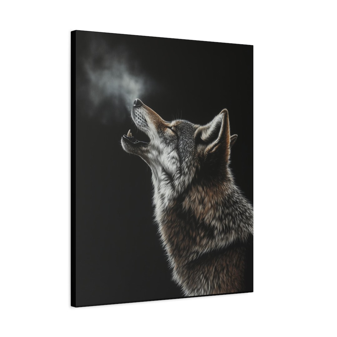 Majestic Wolf Howling Canvas Wildlife Wall Decor Rustic and Modern ...