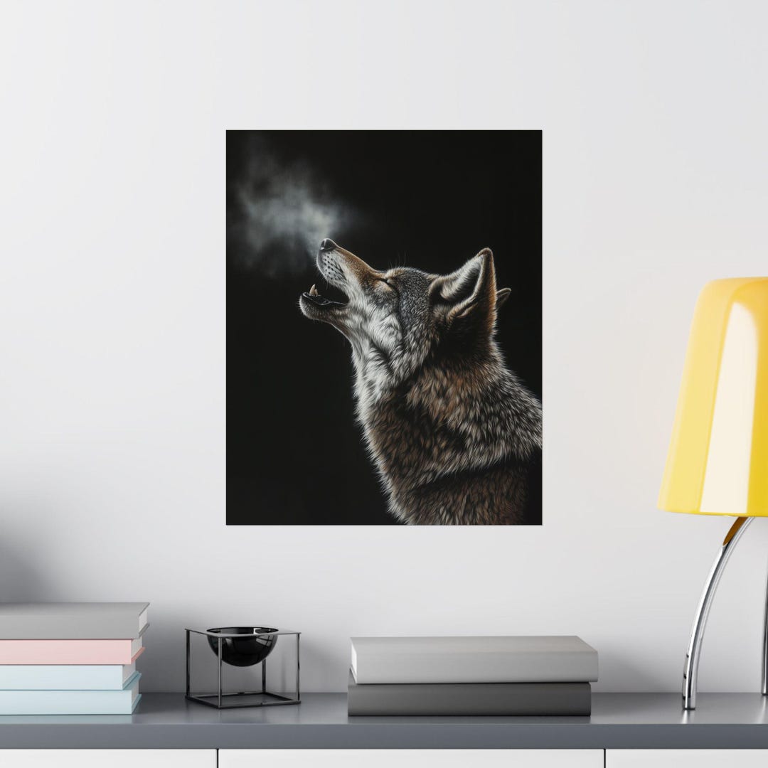 Howling Lone Wolf Poster, Matte Wildlife Print, Premium Ready to Hang ...