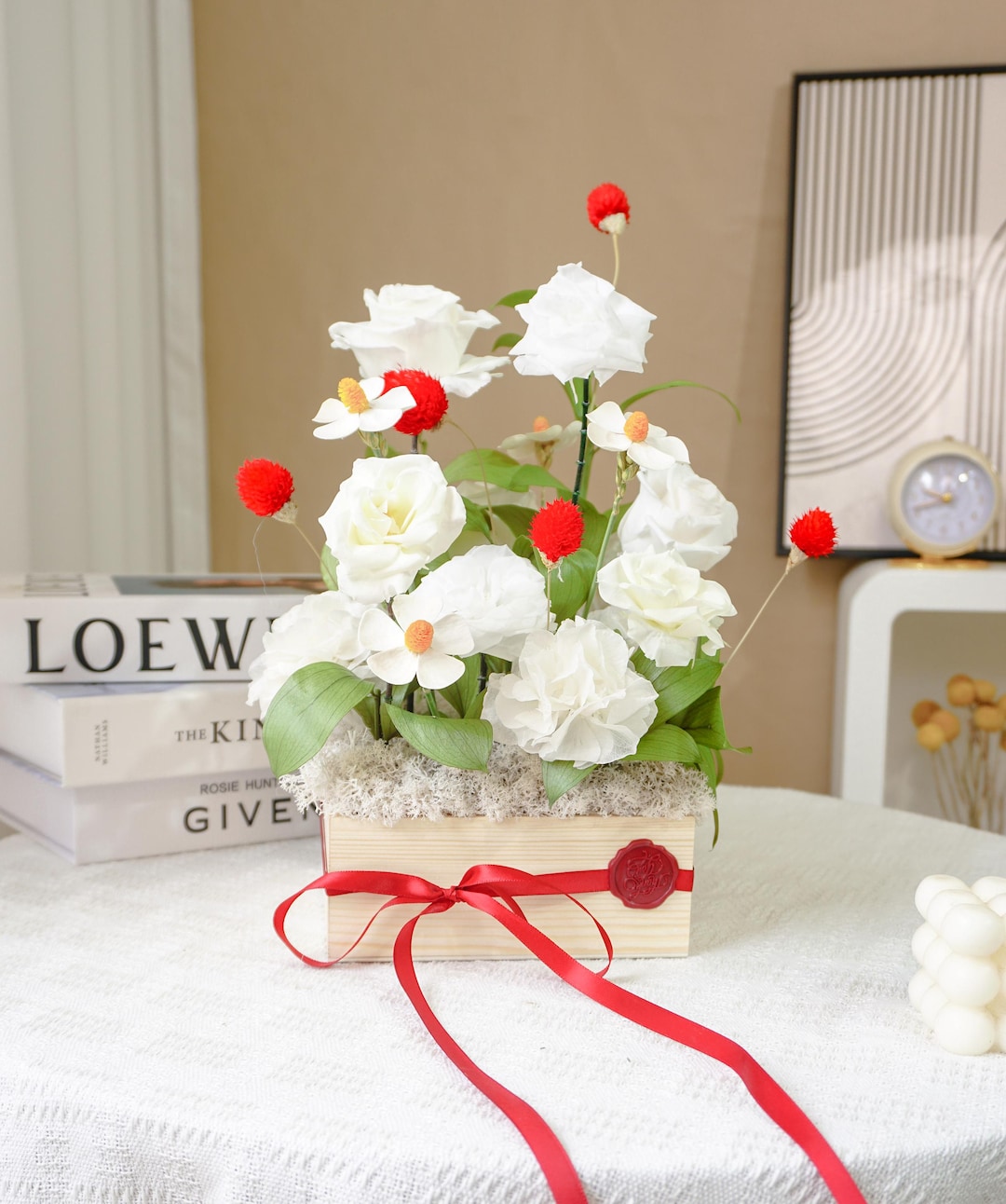 Margaret Rose Preserved Flower Gift Box Bouquet, Fantasy Valentine's ...