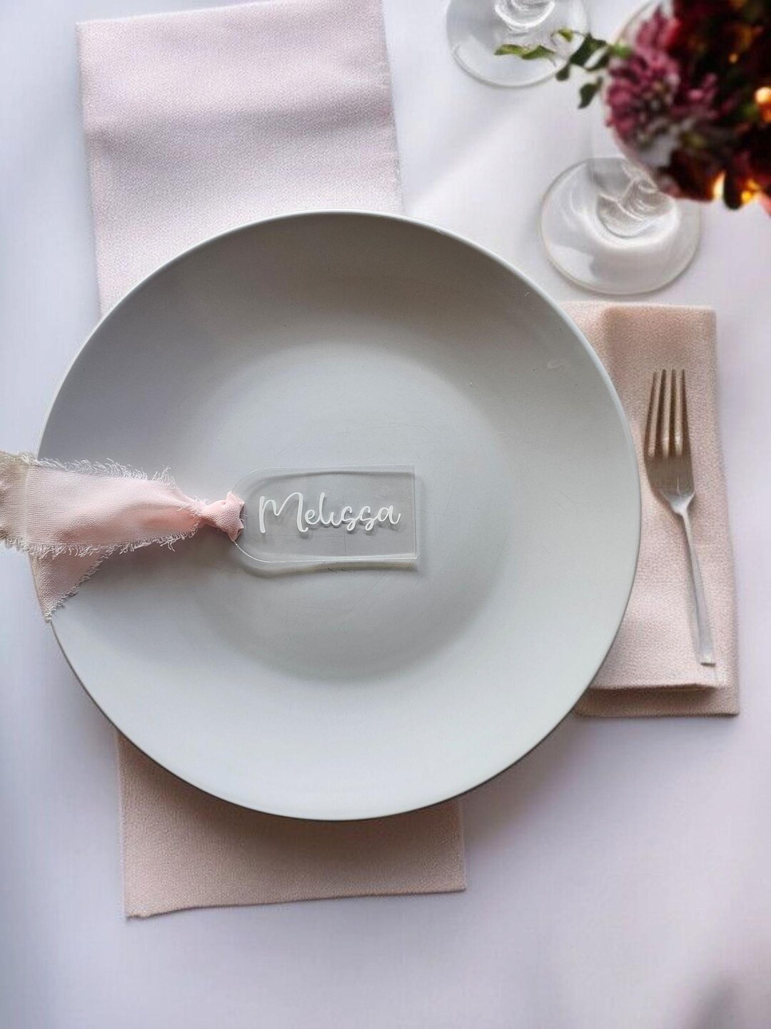Personalised Acrylic Name Tags – Custom Place Cards for Weddings and ...