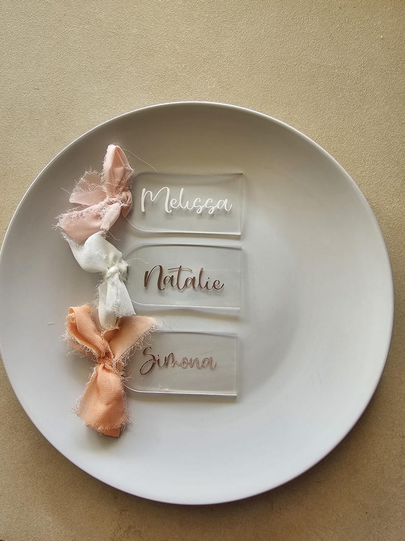 Personalised Acrylic Name Tags – Custom Place Cards for Weddings and ...