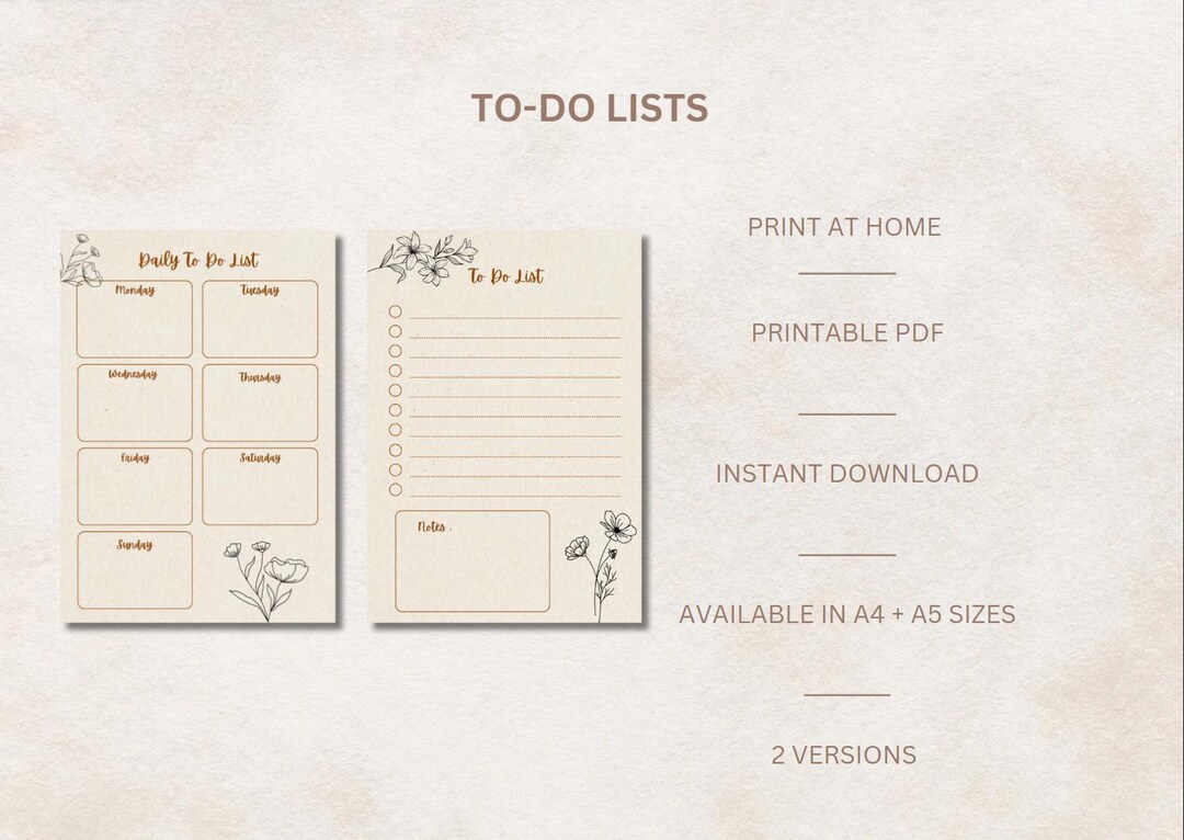 Printable To-do List - Etsy
