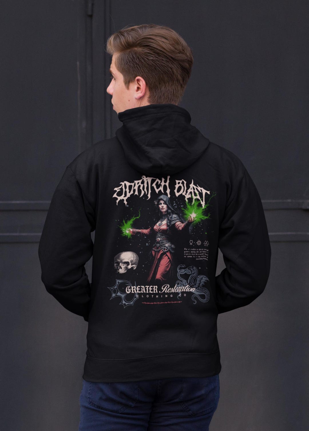 Eldritch Blast Spell Zip Hoodie, Dungeons and Dragons Unisex Jacket ...