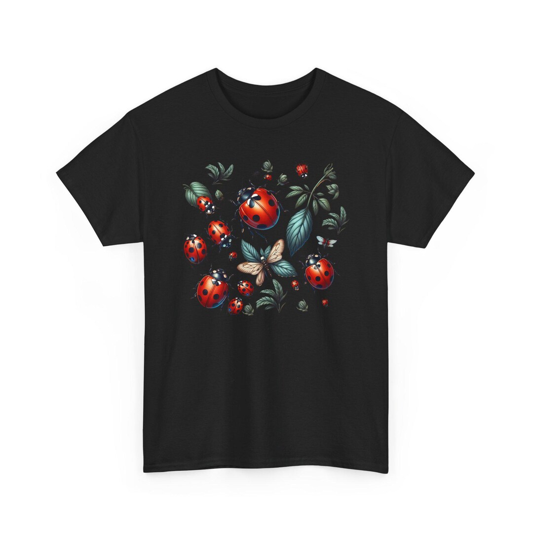 Red Ladybug T-shirt - Ladybug Design Tee - Cute Ladybug Tee - Red ...