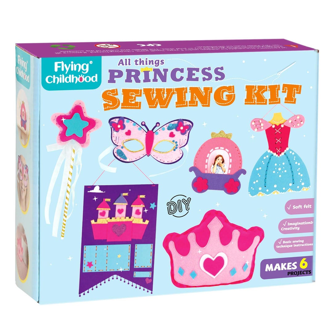 Princess Sewing Kit for Kids Pretend Play, My First Sewing Kit Fairy ...