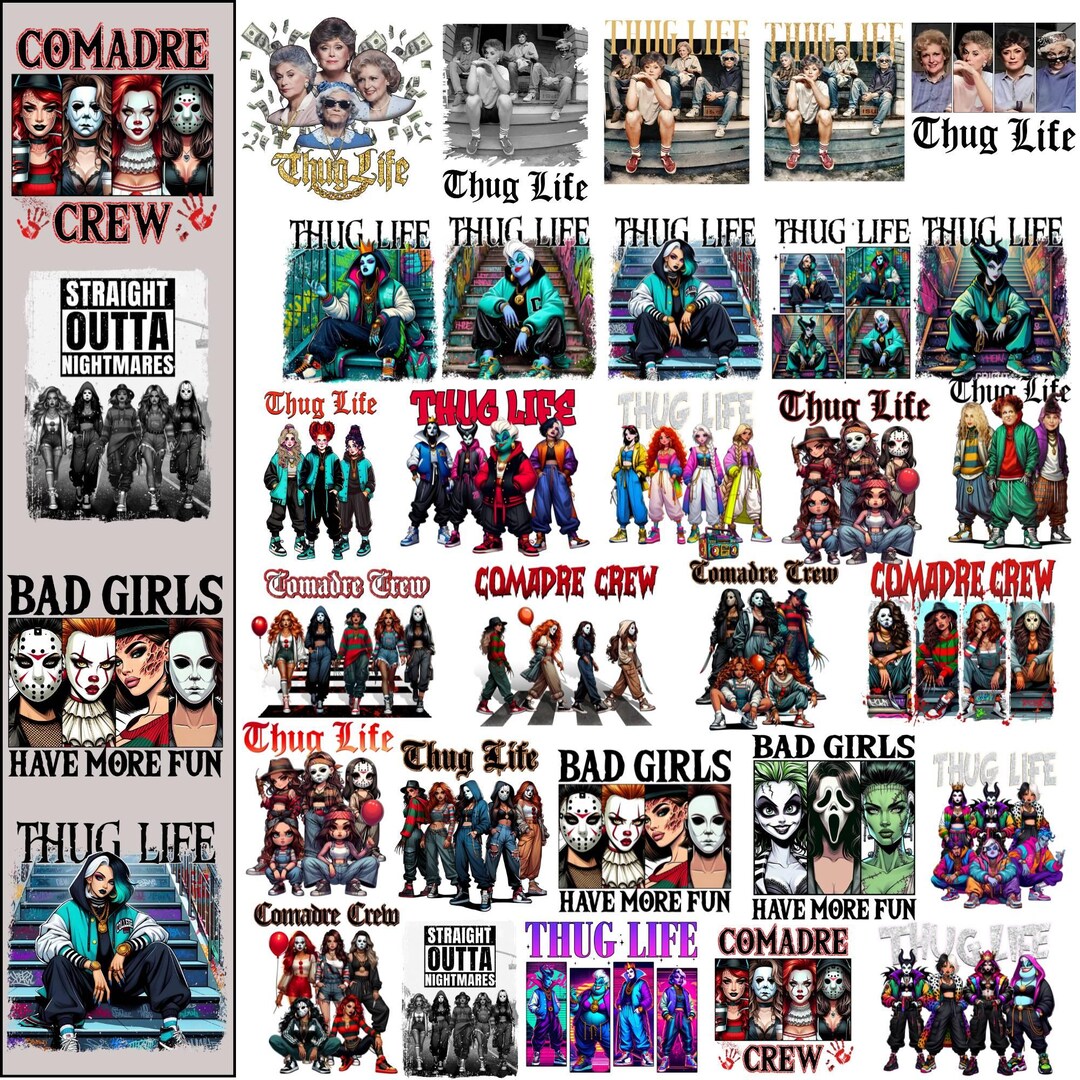 30+ Thug Life Horror Movie Girl Png Bundle, Movie Killer Png, Scary ...