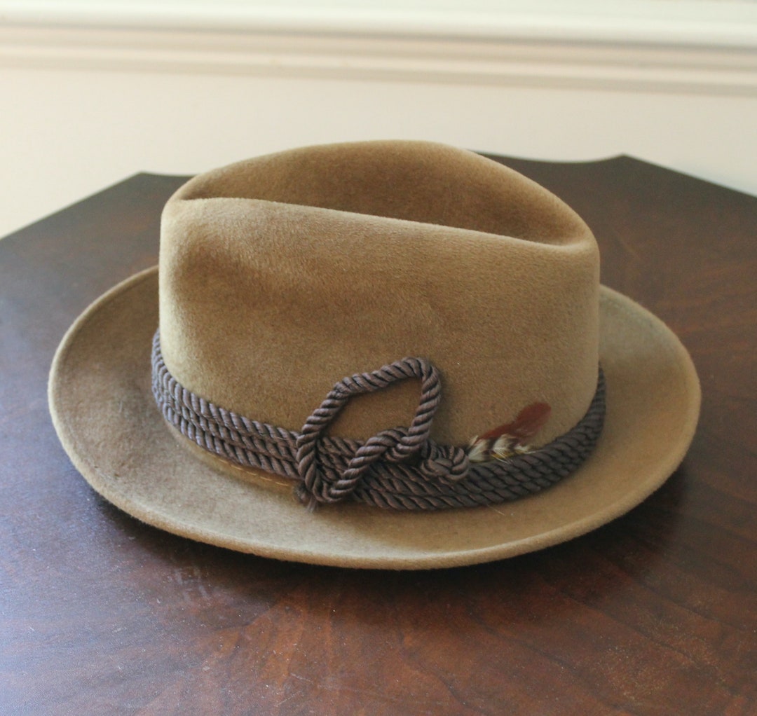 Vintage Men's Brown Velour Fur Rope Band Bollman Hat Size 7 - Etsy