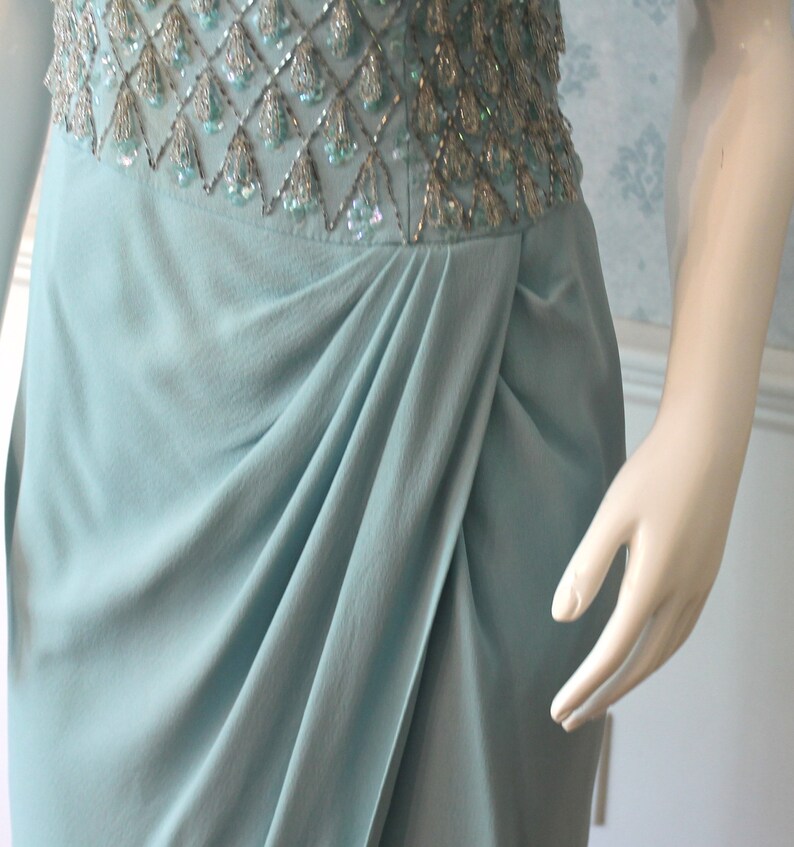 Vintage Mr. Frank Designer Baby Blue and Silver Beaded and - Etsy