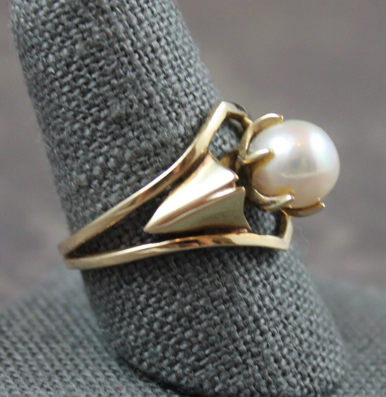 Vintage Vincent Ferrini Designer 14K Yellow Gold and Pearl Ring - Etsy