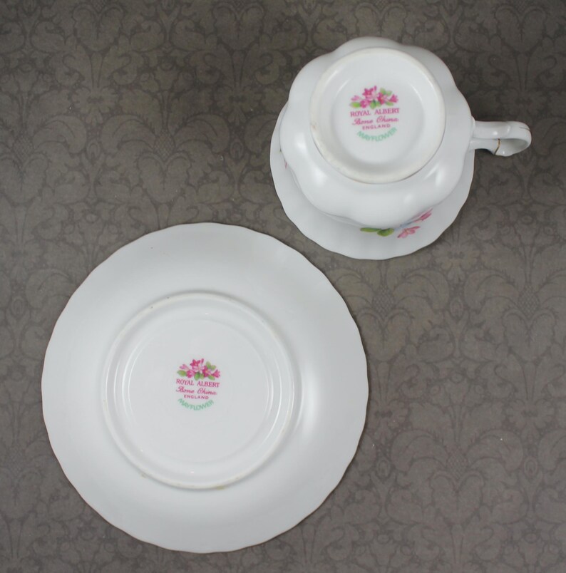 Vintage Royal Albert Pink Floral Mayflower Bone China Tea Cup Set - Etsy