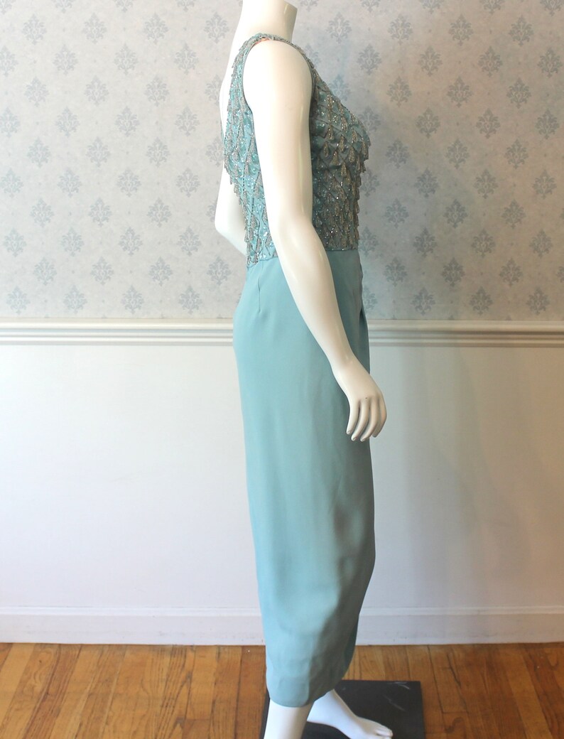 Vintage Mr. Frank Designer Baby Blue and Silver Beaded and - Etsy