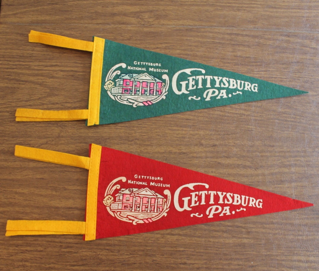 Vintage Pair of Red and Green Felt Gettysburg PA National Museum ...