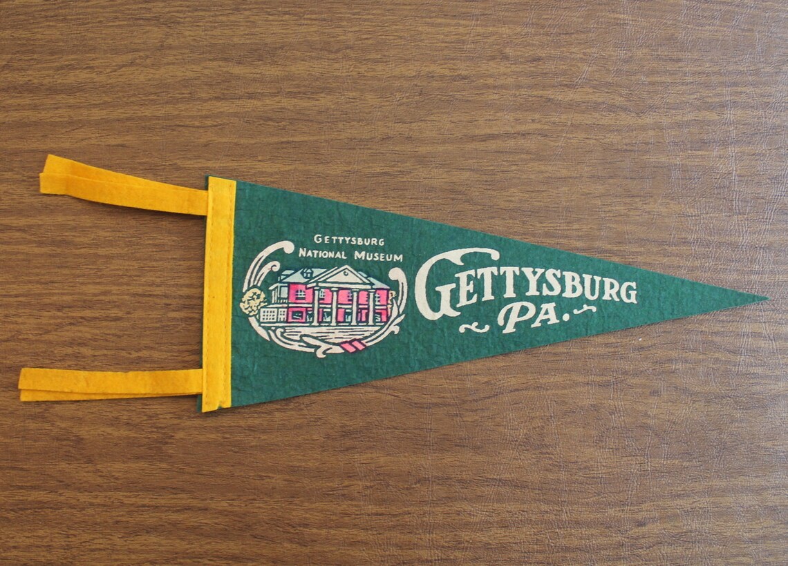 Vintage Pair of Red and Green Felt Gettysburg PA National - Etsy