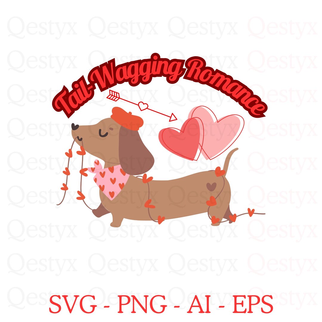 Valentine Dachshund Clipart, Sausage Dog Png, Pink Love Themed Weiner ...