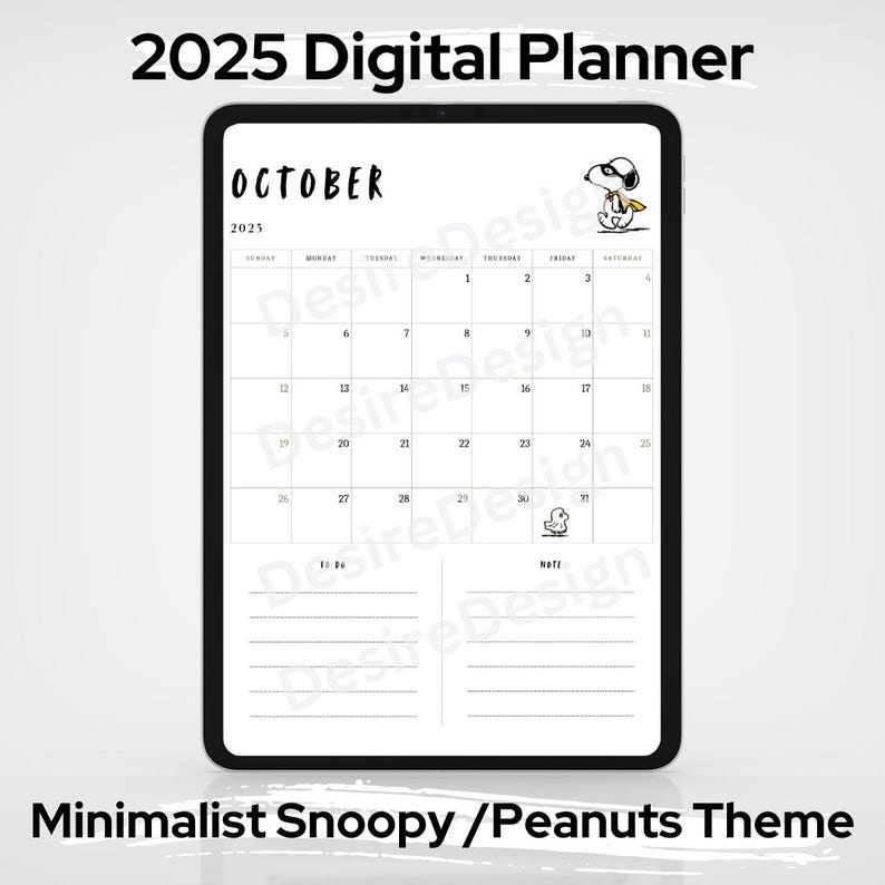 Digital Snoopy Planner/calendar Template - Etsy