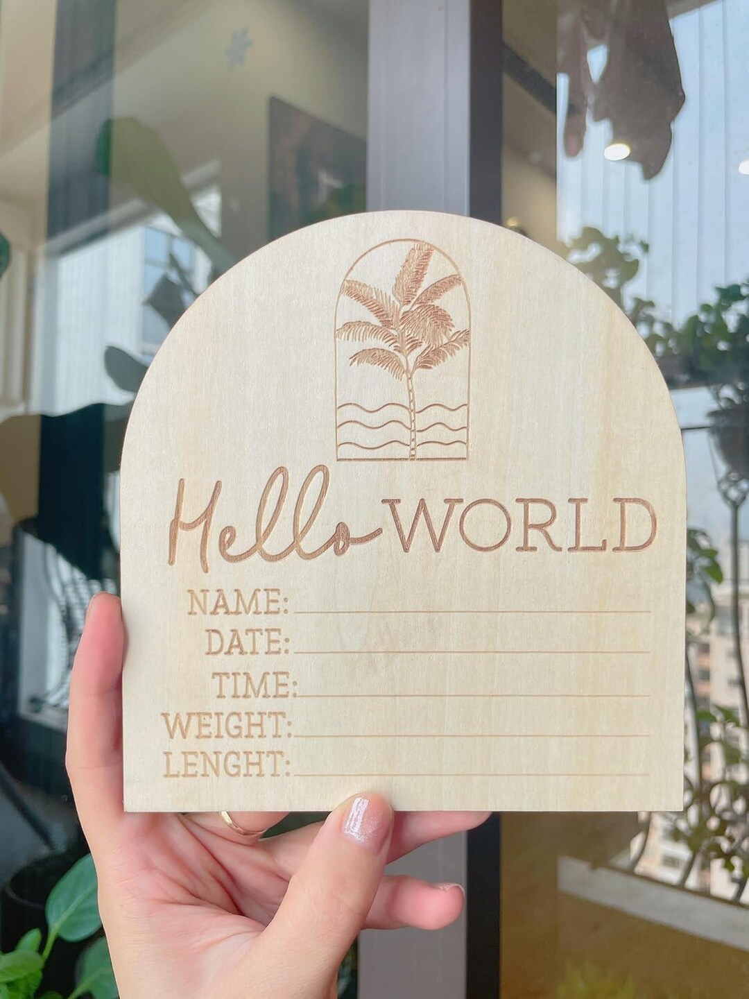 Hello World Birth Announcement Sign for Newborn, Birth Stats Sign ...