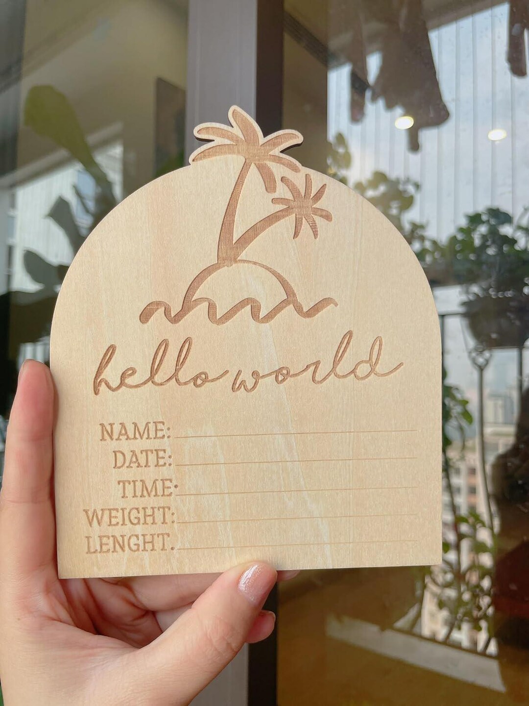 Hello World Birth Announcement Sign for Newborn, Birth Stats Sign ...