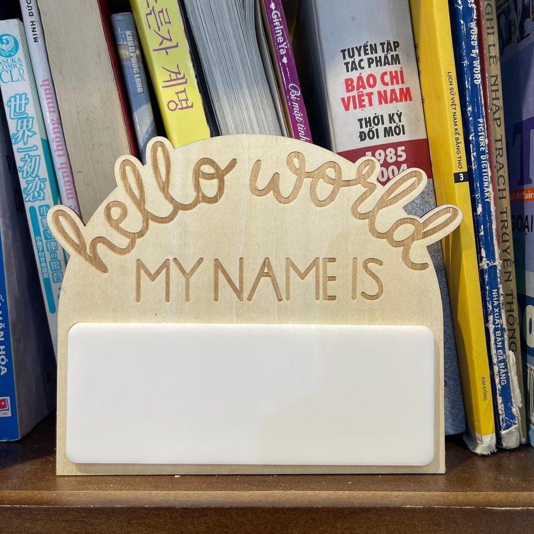 Hello World Birth Announcement Sign for Newborn, Birth Stats Sign ...