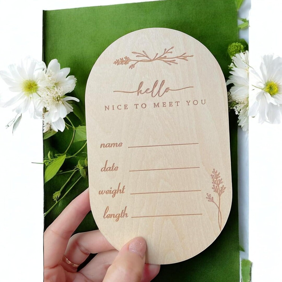 Hello World Birth Announcement Sign for Newborn, Birth Stats Sign ...