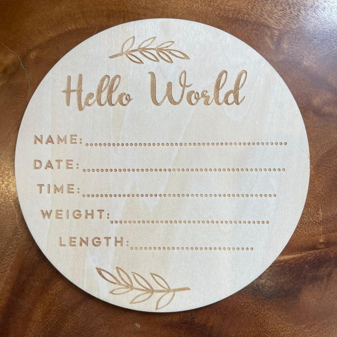 Hello World Birth Announcement Sign for Newborn, Birth Stats Sign ...