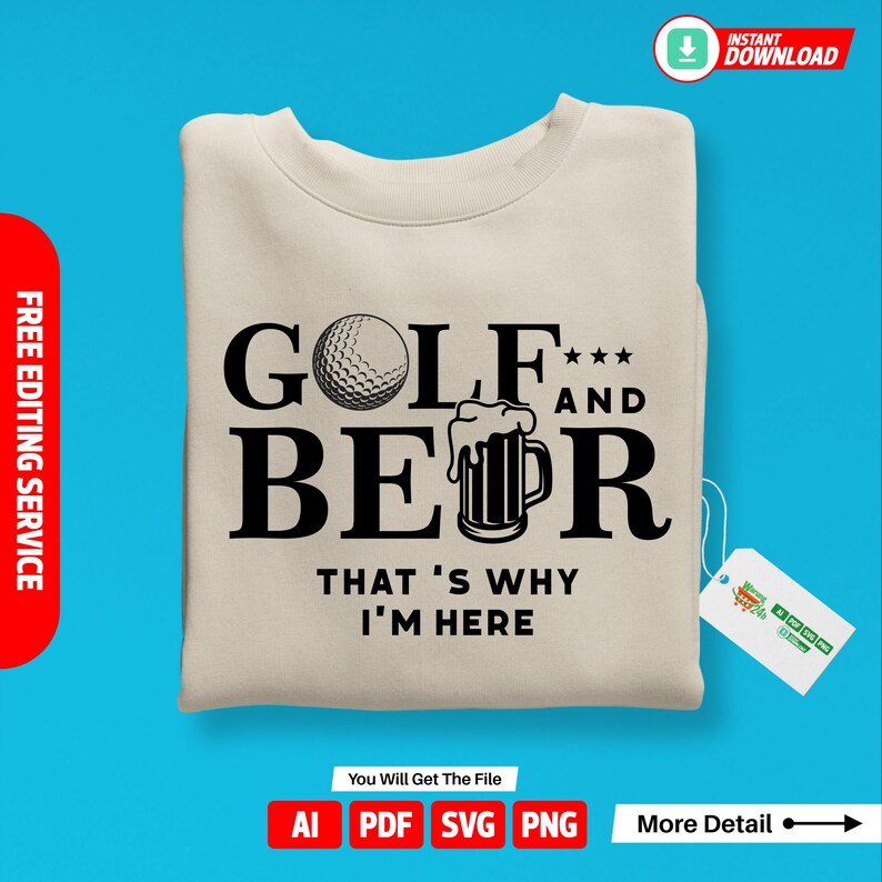 Golf Beer SVG, Golf Over Clipart, Golfer Golf Ball SVG, Golfing Designs ...