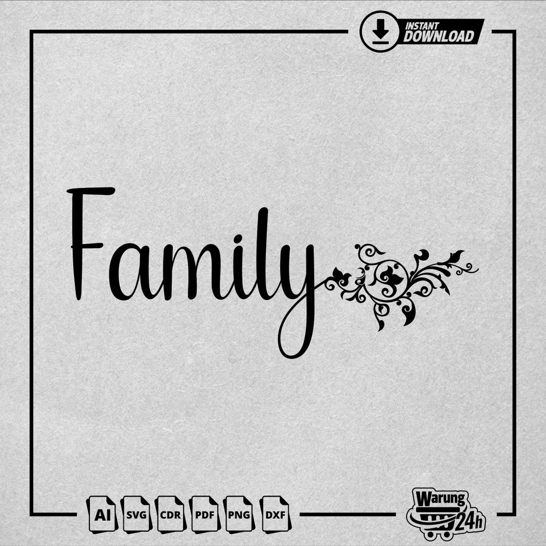 Family Cursive SVG, Family Wall Decor SVG, Family SVG, Family Design ...