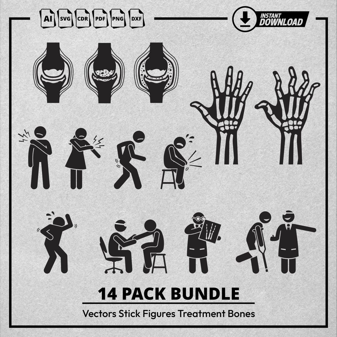 Stick Figures SVG for Arthritis Joint Pain Signs Symptoms Diagnosis ...