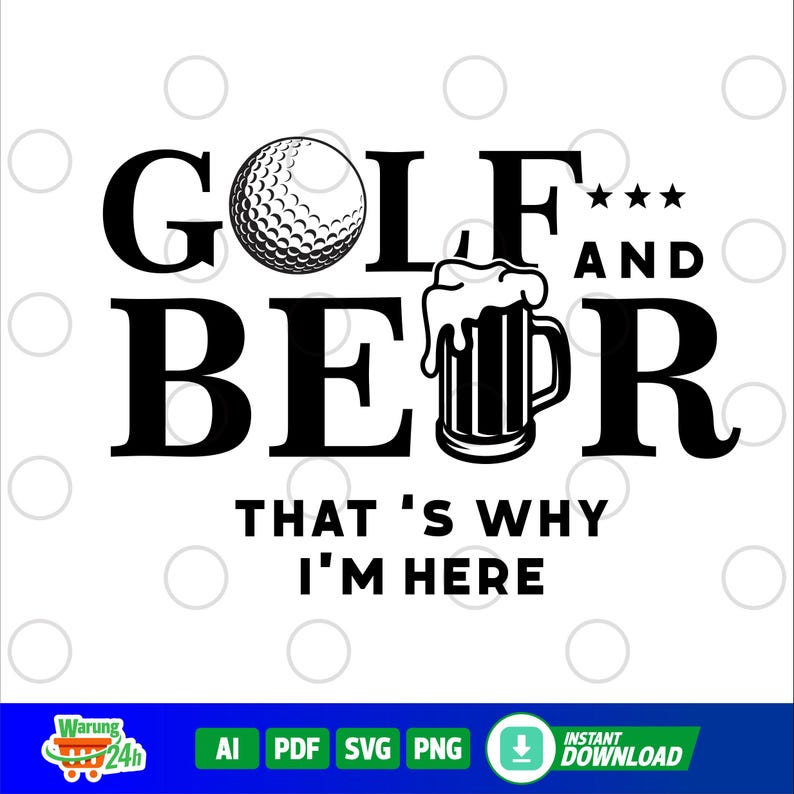 Golf Beer SVG, Golf Over Clipart, Golfer Golf Ball SVG, Golfing Designs ...